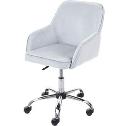 HHG - Bürostuhl 582, Schreibtischstuhl Chefsessel Drehstuhl, Retro Design Samt grau - grey