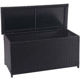 Poly-Rattan Kissenbox HHG 570, Gartentruhe Auflagenbox Truhe Basic schwarz, 63x135x52cm 320l - black