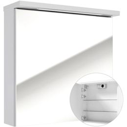 Lomadox LED-Spiegelschrank 61 cm weiß SOFIA-107 Hochglanz lackiert, inkl. led Beleuchtung, b/h/t: ca. 61/60/20 cm - weiß