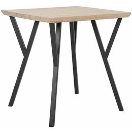 Beliani - Esstisch Braun / Schwarz 70 x 70 cm Holzoptik Tischplatte Metall Furniert Quadratisch Modern