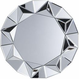 Beliani Wandspiegel Silber ø 70 cm mdf Platte Unregelmäßig Diamantform Form Modern - Silber