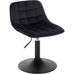 WOLTU - Barhocker aus Samt 360° Drehstuhl mit Lehne verstellbarer Sitzhocker Stuhl Arbeitshocker Bürohocker Esszimmerstuhl Schminkhocker