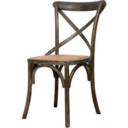 Biscottini Moderner Holzstuhl 88x48x52 cm Rustikale Stühle Vintage Thonet Stuhl Küche Esszimmer Restaurant Bistro (Antikbraun) - antik hellblau