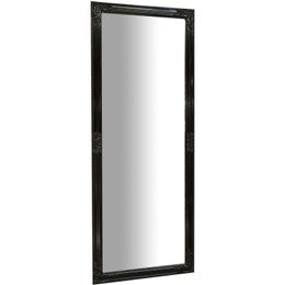 Biscottini Langer Wohnzimmer-Wandspiegel 180 x 72 Badezimmer-Wandspiegel Rechteckiger Spiegel mit schwarzem Holzrahmen im Barockstil