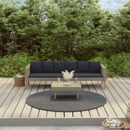 2-tlg. Garten-Lounge-Set mit Auflagen Poly Rattan Beige FF3059329DE