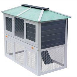 Sweiko - Kleintier-/Kaninchenstall 2 Etagen Holz VDFF06959DE