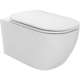 i-flair - Toilette Hänge wc Spülrandlos inkl. wc Sitz mit Absenkautomatik softclose + abnehmbar Biferno