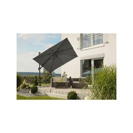 Schneider Schirme - Schneider Rhodos eco Twist Ampelschirm mit Ständer Sonnenschirm-270x270 cm Anthrazit