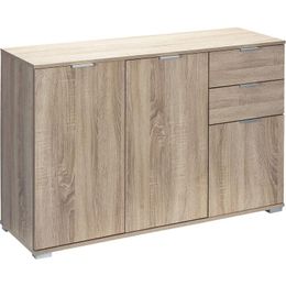 Kommode Alba Holz Modern höhenverstellbarer Einlegeboden Schlafzimmer Büro Flur Mehrzweckschrank Aktenschrank Schrank DB131 - Eiche - Casaria