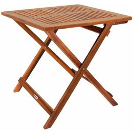 Gartentisch Wetterfest Klappbar Holz 80kg Belastbarkeit 70x70cm Balkon Garten Terrasse Tisch Balkontisch Klapptisch Akazie Outdoor Braun - Casaria