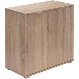 Kommode Alba Holz Modern höhenverstellbarer Einlegeboden Schlafzimmer Büro Flur Mehrzweckschrank Aktenschrank Schrank DB111 - Eiche - Casaria