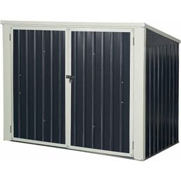 Costway - Muelltonnenbox für 2 Tonnen 240L, 173x97x134cm, abschließbar, Wasserdicht, Gartenschuppen Metall