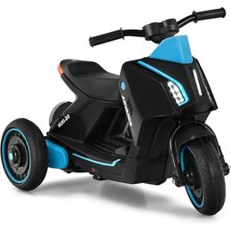 Costway - 6V Elektro Motorrad mit Scheinwerfer und Rücklicht Dreirad Kindermotorrad mit Musik und Hupe bis 4 km/h Elektrofahrzeug ab 3 Jahren Schwarz