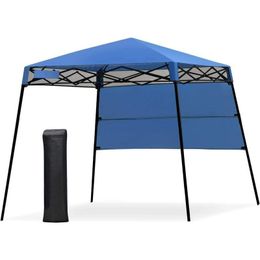 Costway Gartenpavillon 181x181x210cm Faltpavillon Partyzelt Gartenzelt mit Tasche, Metall Pavillon für Camping, Party, Barbecue Blau