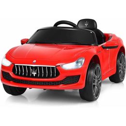 Costway - 12V Maserati Kinderauto mit 2,4G-Fernbedienung, 3 Gang Elektroauto 3-4,5km/h mit Musik, Hupe, MP3 und led Scheinwerfer, Kinderfahrzeug für