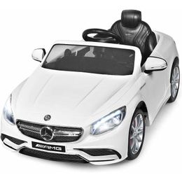 Costway - 12V Mercedes Benz Kinderauto mit 2,4G-Fernbedienung, 3 Gang Elektroauto 2-5km/h mit Musik, Hupe, MP3 und led Scheinwerfer, Kinderfahrzeug