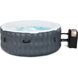 Costway Aufblasbarer Whirlpool Φ180cm, Massage Spa Pool rund mit 108 Massagedüsen Heizfunktion, Outdoor Massagepool Selbstaufblasend für 4 Personen
