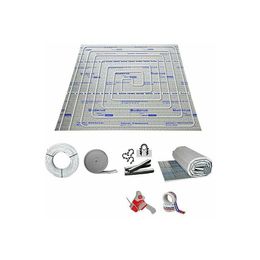 HEIMA-PRESS 100 m² Fußbodenheizung-Set - Tackersystem Dämmstärke 30-3 mm - Alu-Verbundrohr 16 x 2 mm dvgw