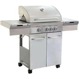 CAESAROO Gasgrill mit drei brennern Miles aus lackiertem Grau Stahl Grau