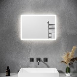 Badspiegel mit led Beleuchtung Kaltweißer Wand-schalter Badezimmerspiegel IP44 energiesparend 40 x 60cm Vertikal/Horizontal - Sonni