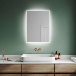 Sonni - Badspiegel led Beleuchtung Badezimmerspiegel mit led Wandspiegel,60x80cm,Wandschalter,Kaltweiß