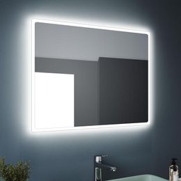 Badspiegel Led Beleuchtung Badezimmerspiegel mit led Kaltweißer Beleuchtung 60x80 cm Vertikal/Horizontal, Wandschalter, Schutzklasse IP44 - Sonni