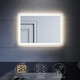 Sonni - Badspiegel led Beleuchtung Badezimmerspiegel mit led Wandspiegel,50x70,Wandschalter,warmweiß,IP44,Energiesparend