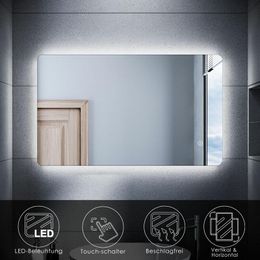 Badspiegel led Beleuchtung Badezimmerspiegel mit led Wandspiegel,60x100cm,Touch,Beschlagfrei,Kaltweiß - Sonni