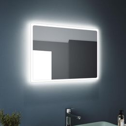 Badspiegel Led Beleuchtung Badezimmerspiegel mit led Kaltweißer Beleuchtung 60x40 cm Vertikal/Horizontal, Wandschalter, Schutzklasse IP44 - Sonni