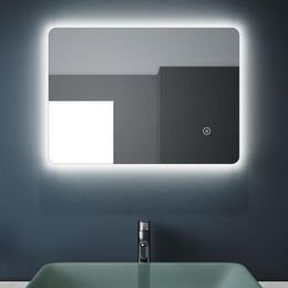 Badspiegel 50x70cm led Beleuchtung Touch Lichtspiegel kaltweiß IP44 energiesparend - Sonni