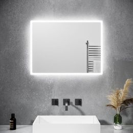 Badspiegel mit led Beleuchtung Kaltweißer Wand-schalter Badezimmerspiegel IP44 energiesparend 60 x 80cm Vertikal/Horizontal - Sonni