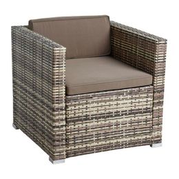 EstexoH&G Estexo - Polyrattan Loungesessel Gartensessel Rattan Sessel Gartenstuhl Beige-Braun