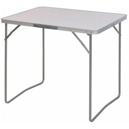 Spetebo Alu Camping Koffertisch klappbar grau - 80 x 60 cm - Garten Picknick Tisch tragbar