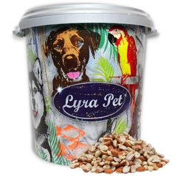 10 kg LYRA PET Erdnusskerne Splits gemischt blanchiert und mit Haut in 30 l Tonne