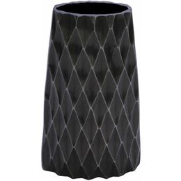 Spetebo Aluminium Blumenvase schwarz - gerade / 26 cm - Alu Tisch Deko Blumen Vase Metall