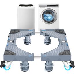 [en.casa] - Waschmaschinen-Untergestell Maisach 8 Füße max. 500 kg Grau