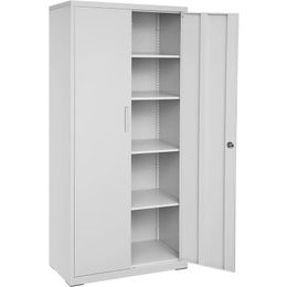 Songmics - Aktenschrank, Mehrzweckschrank, Stahl-Aufbewahrungsschrank, 5 Ebenen, Doppeltüren, Schloss, Werkzeugschrank, verstellbare Ablagen, für