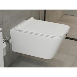 Dusch-WC wc mit Bidet-Funktion Taharet-WC geschlossener Unterspülrand Manuelle Bedienung Lotus-Effekt Inkl. Softclose WC-Sitz - Ssww