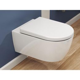 Ssww - alpha Design Hänge wc Lang Spülrandlos Toilette inkl. wc Sitz mit Softclose Absenkautomatik + Abnehmbar