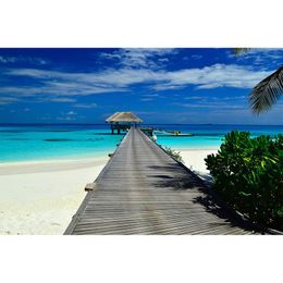 Bricoflor - Malediven xxl World Trip fototapete meer palmen strand brücke 267 x 400 cm (4 Teile) Online Fototapeten bestellen - 267 x 400 cm (4