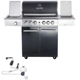 Allgrill Top-Line Modular chef l Black Gasgrill 4 Brenner/Seitenkocher/Backburner Grill mit STEAKZONE®/AIR-System