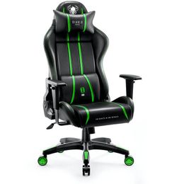 X-One 2.0 Gaming Stuhl Computerstuhl ergonomischer Bürostuhl Gamer Chair Schreibtischstuhl Schwarz-Grün - Normal Size - Diablo