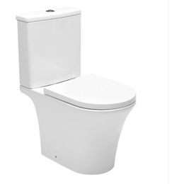 Swiss Aqua Technologies - Stand-WC-Set, spülrandlos, mit WC-Deckel mit Absenkautomatik - Bodenfüllung (SATBRE030RREXVP)