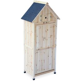 Gartenschrank aus Holz L77xP54,5xH179cm - Holzfarben - Sweeek