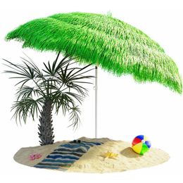 Kingsleeve Sonnenschirm Hawaii ø 160 cm uv Schutz 30+ Neigbar Höhenverstellbar Wasserabweisend Erdspieß Mehrfarbig Bastschirm Hawaiischirm Strandschirm