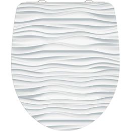 Schütte Schütte - Duroplast hg wc Sitz white wave, hochglänzender Toilettendeckel mit Absenkautomatik und Schnellverschluss, Klobrille - Motiv