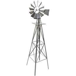stilista - Gigantisches Windrad 245cm US-Style silbergrau, Windmühle
