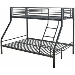 HABITAT ET JARDIN Etagenbett leo aus Metall - Bettkasten inklusiv - 90/140 x 190 cm - Schwarz