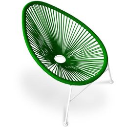PRIVATEFLOOR Stuhl für den Außenbereich - Gartenstuhl - Acapulco Light green - Stahl, Synthetisches Rattan, Metall, Kunststoff - Light green