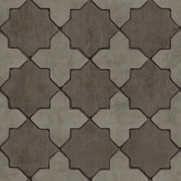Grafik Tapete Profhome 374213 Vliestapete leicht strukturiert mit geometrischen Formen matt grau schwarz 5,33 m2 - grau